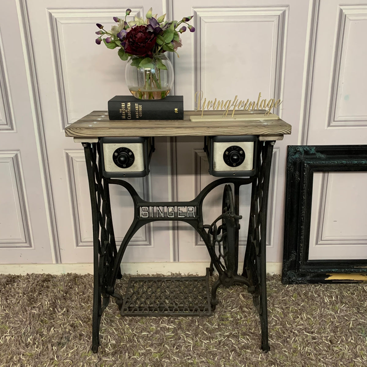 Singer Table Industrial Style Yakisugi Technique Custom Order ...