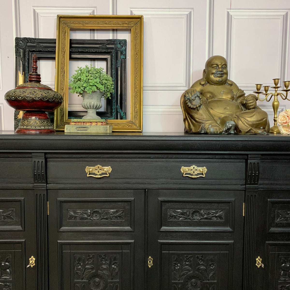 Painted Antique Sideboard Edwardian Black Sideboard – Living4vintage